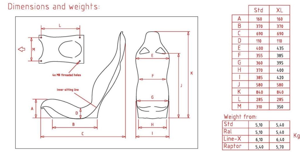 RCC-MK3-XL Racing seat – Sim Racing Seats